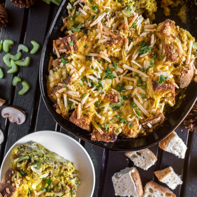 Vegan Strata | Make-Ahead Holiday Breakfast Casserole