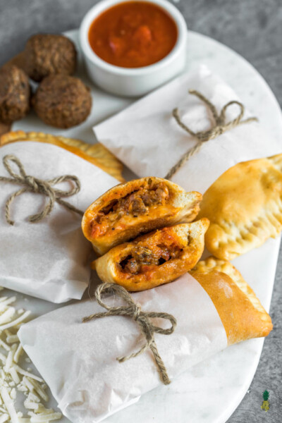 Vegan Meatball Mozzarella Hot Pockets - Sweet Simple Vegan