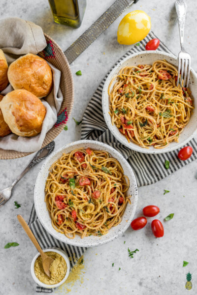 Easy Lemon Olive Oil Pasta (25-Minutes!) - Sweet Simple Vegan