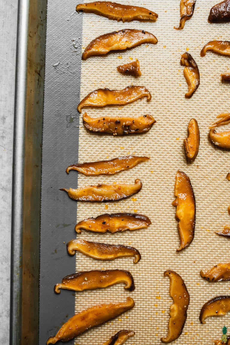 Crispy Shiitake Mushroom Bacon (Gluten-Free) - Sweet Simple Vegan