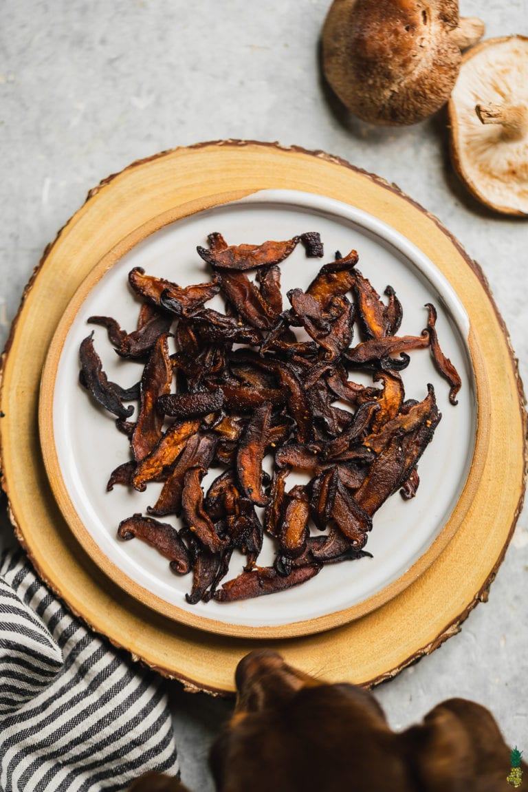 Crispy Shiitake Mushroom Bacon (Gluten-Free) - Sweet Simple Vegan