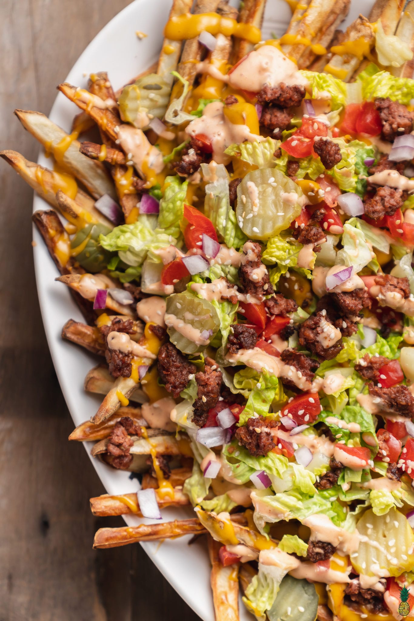 Vegan Big Mac Fries (aka McDonald's Animal Style Fries) - Sweet Simple ...