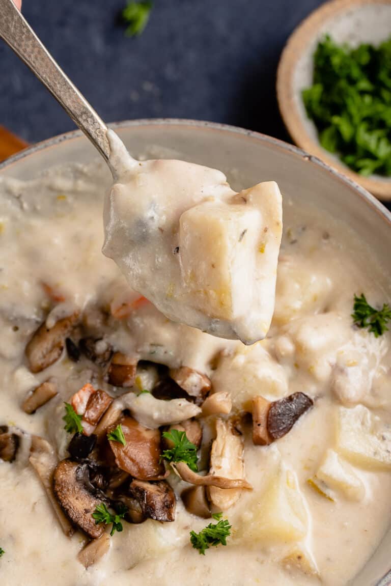 Vegan Clam Chowder with Oyster Mushrooms