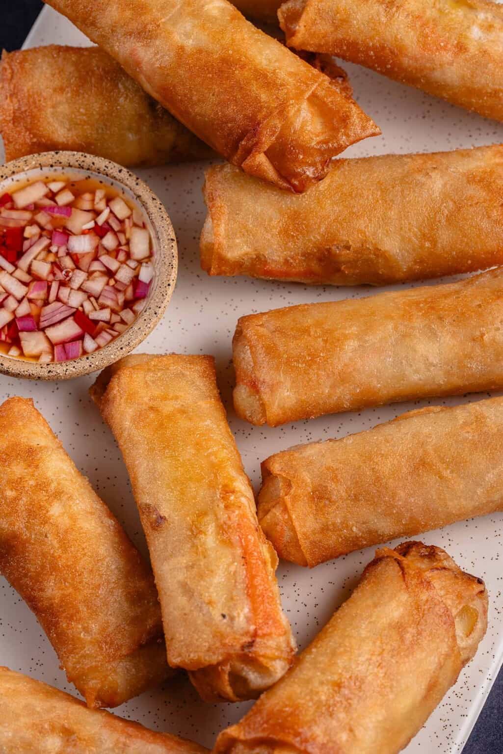 Lumpiang Gulay (Filipino Vegetable Spring Roll) - Sweet Simple Vegan