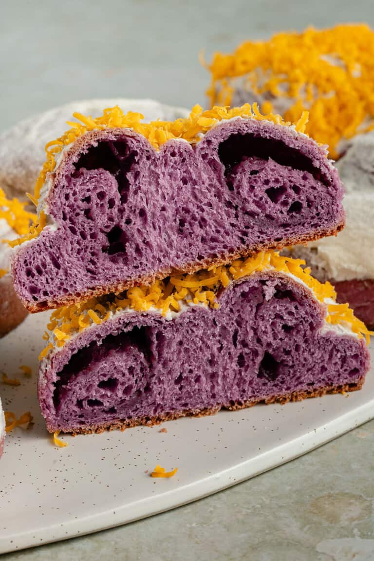 Vegan Ube Ensaymada (Filipino Purple Yam Brioche) - Sweet Simple Vegan