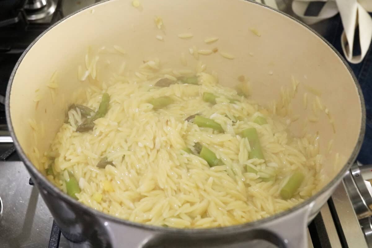 Spring Orzotto (vegan) - Sweet Simple Vegan