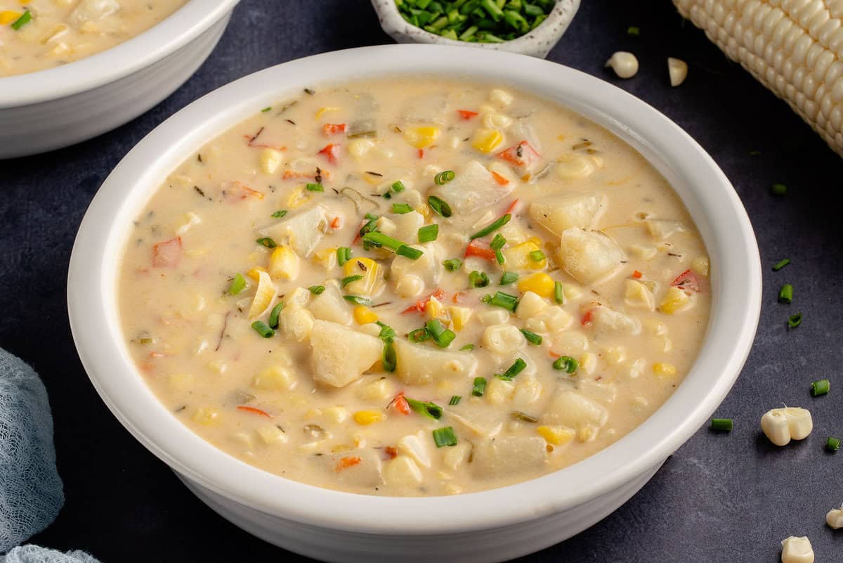 Easy Vegan Corn Chowder with Potatoes - Sweet Simple Vegan