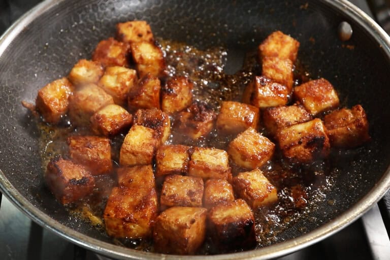The Easiest Crispy Maple Glazed Tofu - Sweet Simple Vegan