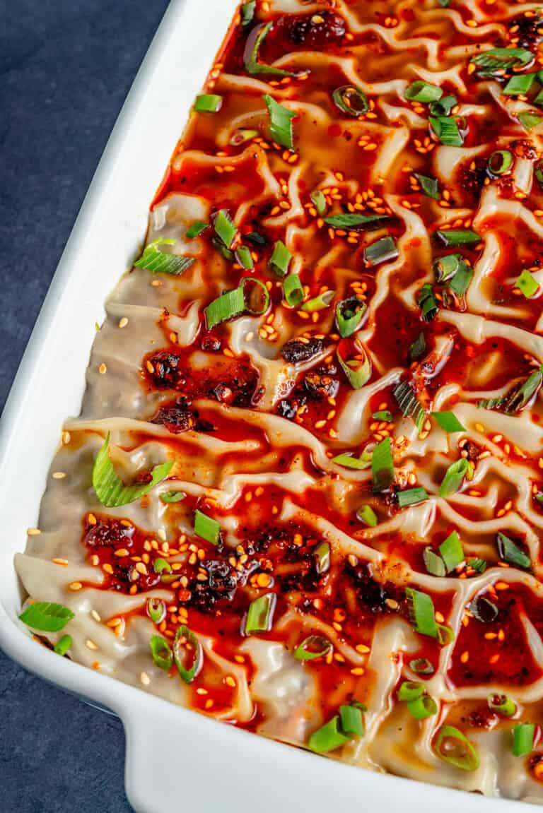 Lumpia-Inspired Dumpling Lasagna - Sweet Simple Vegan