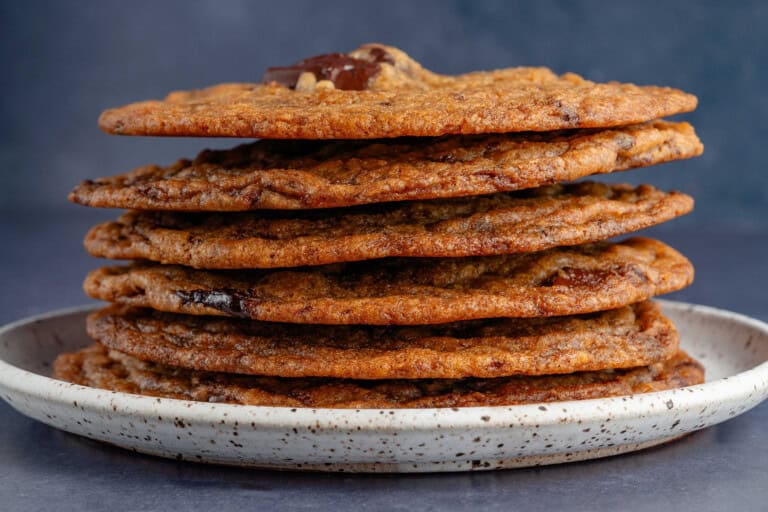 Thin Crispy Chocolate Chip Cookies - Sweet Simple Vegan